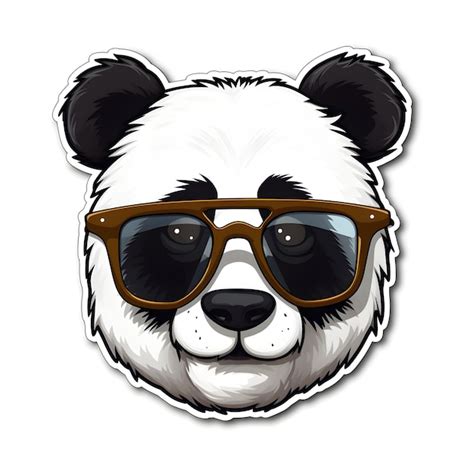 Premium Ai Image Funny Panda Cartoon Style Sunglass Sticker Design