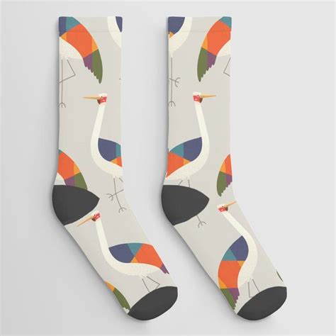 Brolga Socks By Theprintedsparrow One Size One Pair Pairs Socks