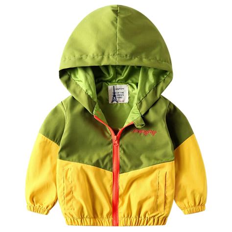Hh Lente Jassen Voor Jongens Hooded Patchwork Jas Grandado