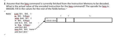 Solved 2 Assume That The Beq Command Is Currently Fetched