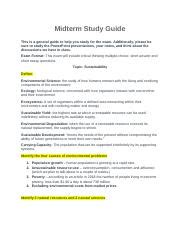 GEO Midterm Study Guide Docx Midterm Study Guide This Is A General