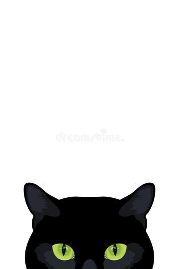 Peeking Black Cat Stock Illustrations 1 543 Peeking Black Cat Stock