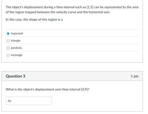 Solved The Objects Displacement During A Time Interval Such