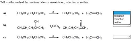 Solved Tell Whether Each Of The Reactions Below Is An