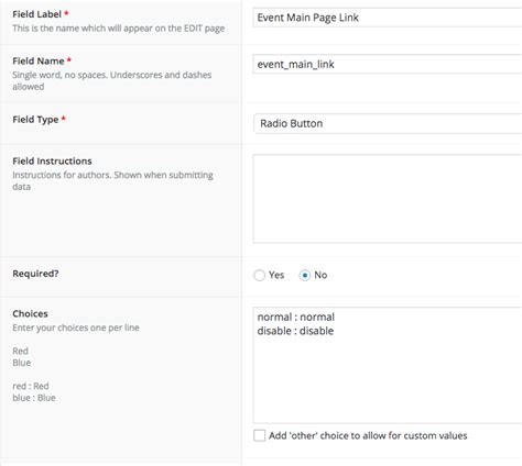 Wordpress Advanced Custom Fields Radio Button And If Statement