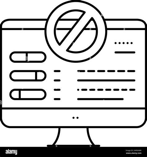 Fixing Computer Errors Line Icon Vector Illustration Stock Vector Image