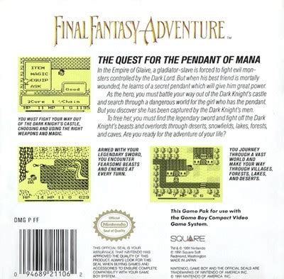 Final Fantasy Adventure Cover Art Rpgfan