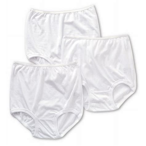 Womens Teri 118 Soft Legs Full Cut Cotton Brief 3 Pack White Pack 6