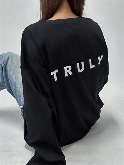Sxv Truly Printed Aesthetic Drop Shoulder Oversized Baggy T Shirt