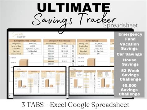 Savings Tracker Excel Sheet Savings Challenge Bundle Savings Tracker