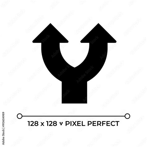 Split Arrow Black Glyph Icon Arrow Branching Upwards Representing