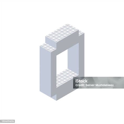 플라스틱 블록에서 수집 된 흰색 배경에 회색으로 등색 문자 0 벡터 그림입니다 0명에 대한 스톡 벡터 아트 및 기타 이미지 0명 3차원 형태 건축하기 Istock