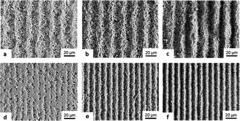 Sem Micrographs Of Periodic Line Like Patterns Fabricated On