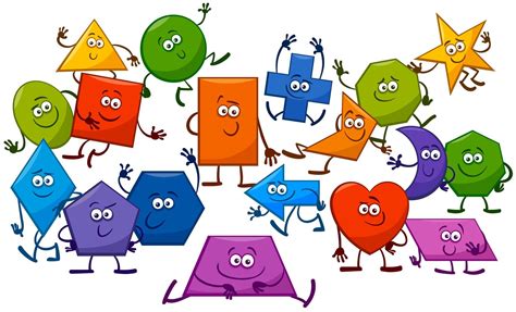 Cartoon Playful Basic Geometric Shapes Characters 1942420 Vector Art At