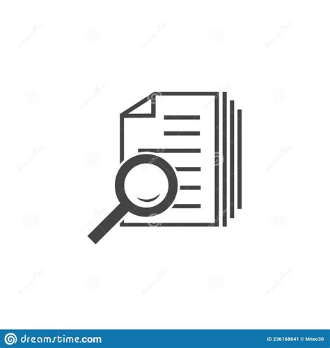 Vector Document Icon And Magnifier File Search Icon Document