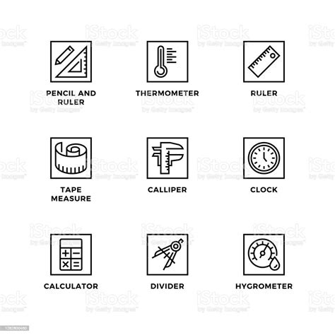 설계 요소 로고 디자인 템플릿 아이콘 및 측정을 위한 배지의 벡터 집합입니다 건설 산업에 대한 스톡 벡터 아트 및 기타 이미지 건설 산업 계산기 길이 Istock