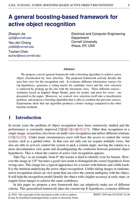 Pdf A General Boosting Based Framework For Active Object Recognition