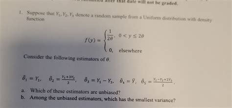 Solved Suppose That Y1y2y3 ﻿denote A Random Sample From A
