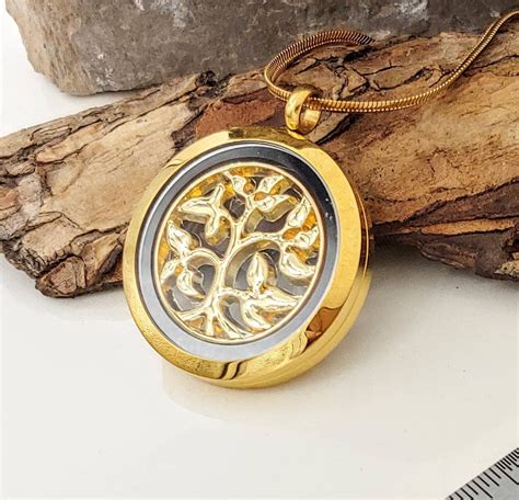 Cremation Jewelry Gold Tree Of Life Locket Ash Urn Urn Jewelry