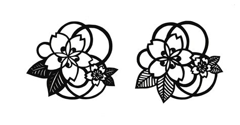 切り絵で花（桜図案） 切り絵のある暮らし