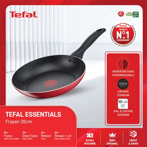 Tefal TLESFPB50602-A Essentials Frypan 20cm Panci Wajan Anti Lengket ...