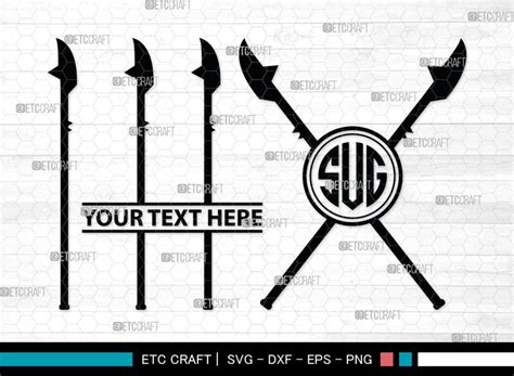 Spear Monogram Weapon Silhouette Spear Svg Pike Weapon Svg Sparta