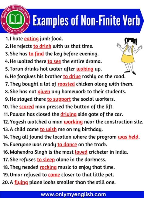 20 Examples Of Non Finite Verb English Phrases Idioms English