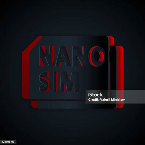 종이 잘라 나노 심 카드 아이콘 검은 배경에 격리 모바일 및 무선 통신 기술 네트워크 칩 전자 연결 종이 아트 스타일 벡터 0명에 대한 스톡 벡터 아트 및 기타 이미지