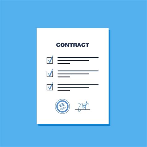 Contrat Accord Papier Contrat Vierge Avec Sceau Et Signature