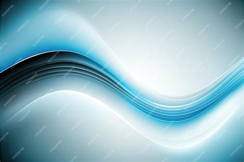 Abstract Blue And White Curve Line Wave Background Premium Ai