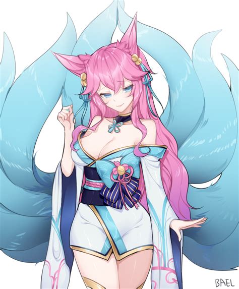 Ahri And Spirit Blossom Ahri League Of Legends Drawn By Bael