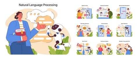 natural language processing concept flat vector illustration 41175330