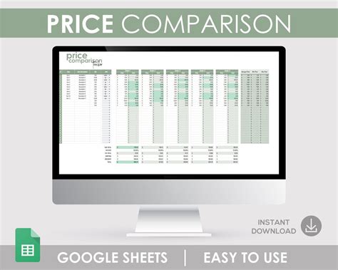 Vendor Comparison Price Comparison Comparison Template Vendor Contact List Google Sheet