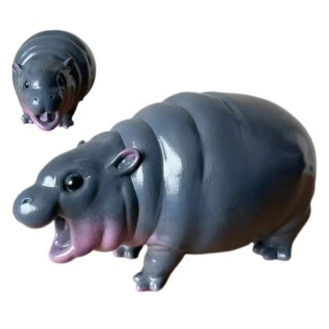 Moo Deng Toy Moo Deng Hippo Bouncy Pork Pygmy Hippo Statue Hippo Resin Figurine £6 75 Picclick Uk