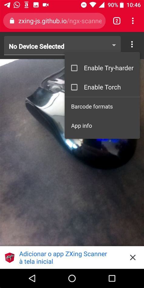 turning off the flashlight reset the camera · issue 239 · zxing js ngx