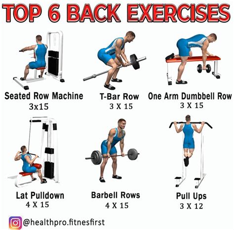Top 6 Back Exercises Good Back Workouts Back Exercises Exercise