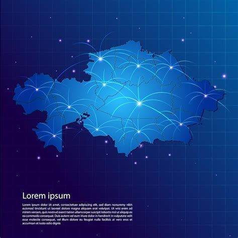 Premium Vector Kazakhstan Map Internet Network
