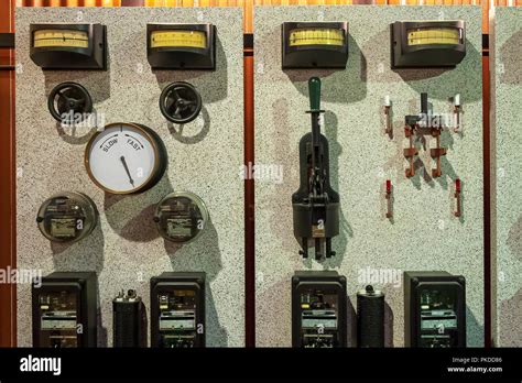 Vintage Electrical Control Panel Stock Photo Alamy