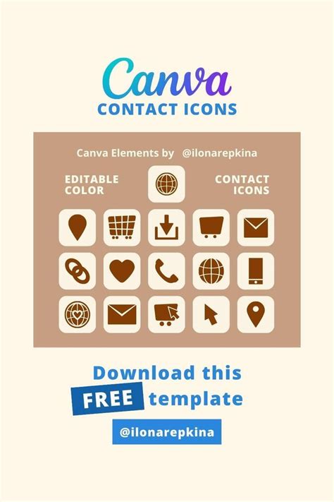 Canva Elements Contact Icons Free Template By Ilonarepkina Icon