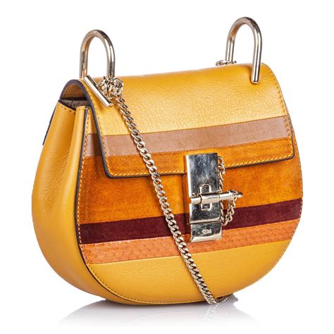 Chloé Chloe Sac à bandoulière en cuir à patchwork marron ref Joli Closet