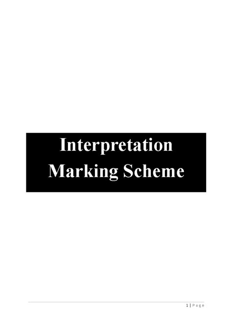 Interpretation Marking Scheme Interpretation Marking Scheme Law Of