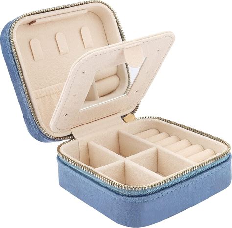 Designster Travel Jewelry Box Velvet Mini Jewelry Organizer Small Jewelry Case
