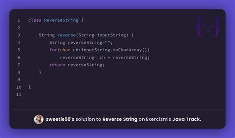 Sweetie98s Solution For Reverse String In Java On Exercism