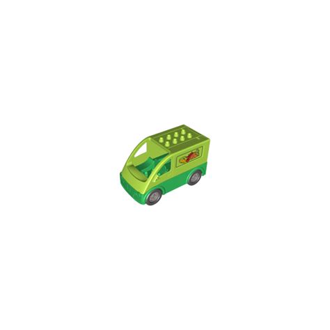 Duplo Lime Van With Vegetables Pattern And Rear Door 58233 Brick