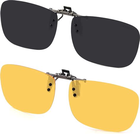 Polarized Clip On Sunglasses Over Prescription Glasses For Men Women Uv