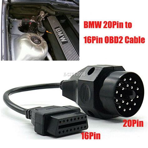 Great Choice Products 20 Pin To16 Pin Obd2 Adapter Diagnostic Connector Cable For Bmw E28 E30