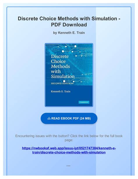 PDF Discrete Choice Methods With Simulation By Kenneth E Train By FayMDxb Issuu