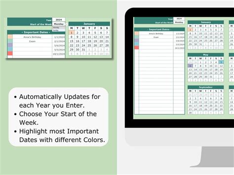 Editable Monthly Calendar Excel Undated Task Planner Customizable Auto