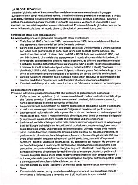 La Globalizzazione Liceo Delle Scienze Umane Appunti Di Scienze