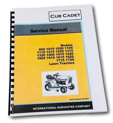 Cub Cadet 1715 1720 Lawn Garden Tractor Service Manual Repair Shop